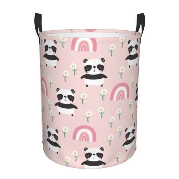 Cute cartoon panda Laundry Basket with Handles - Freestanding Laundry ...