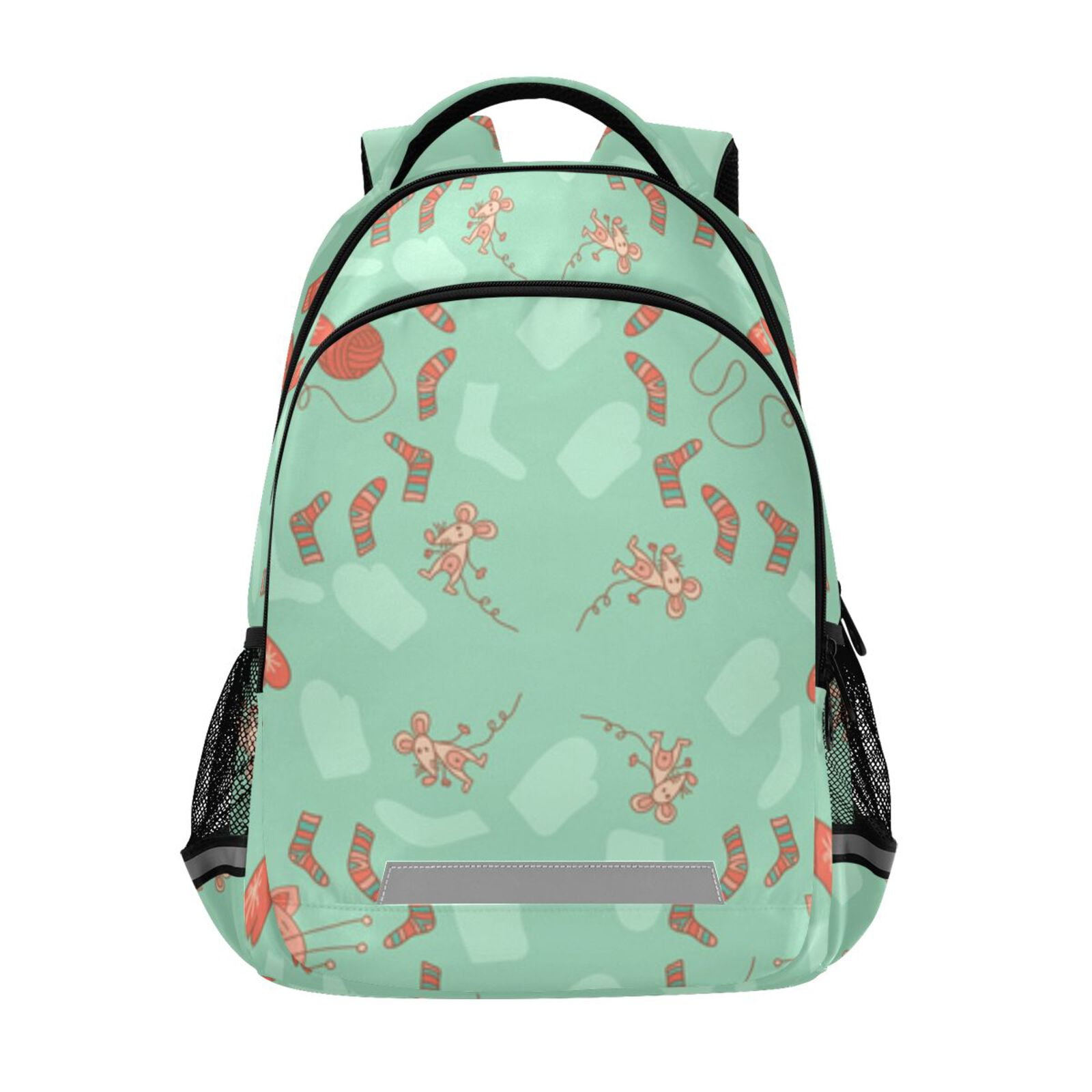 Cute cat knitting socks mice Backpack for ersonalized 16 Inch Backpack ...