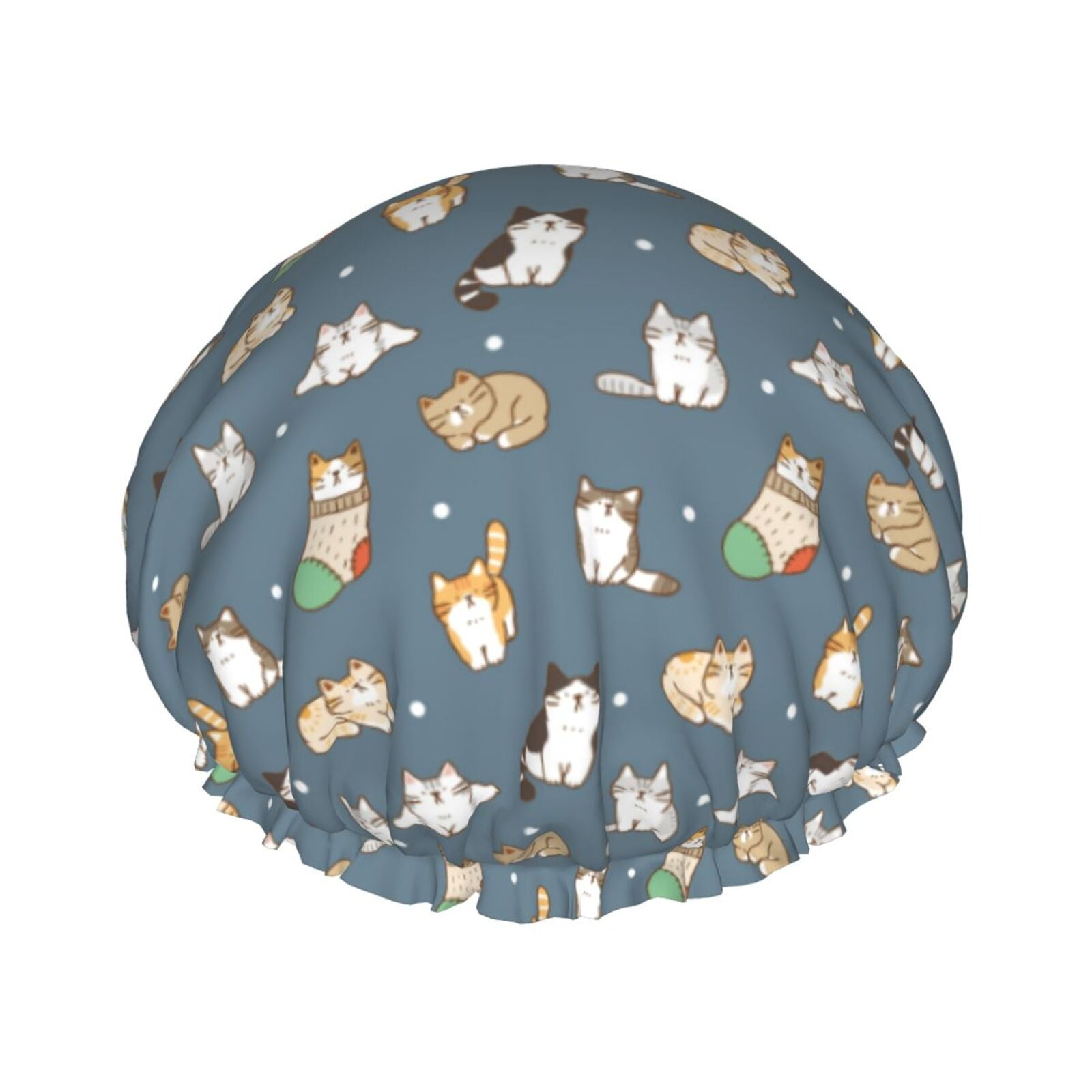 Cute cats and dogs Shower Cap, Reusable Bath Hair Hat for all Hair ...