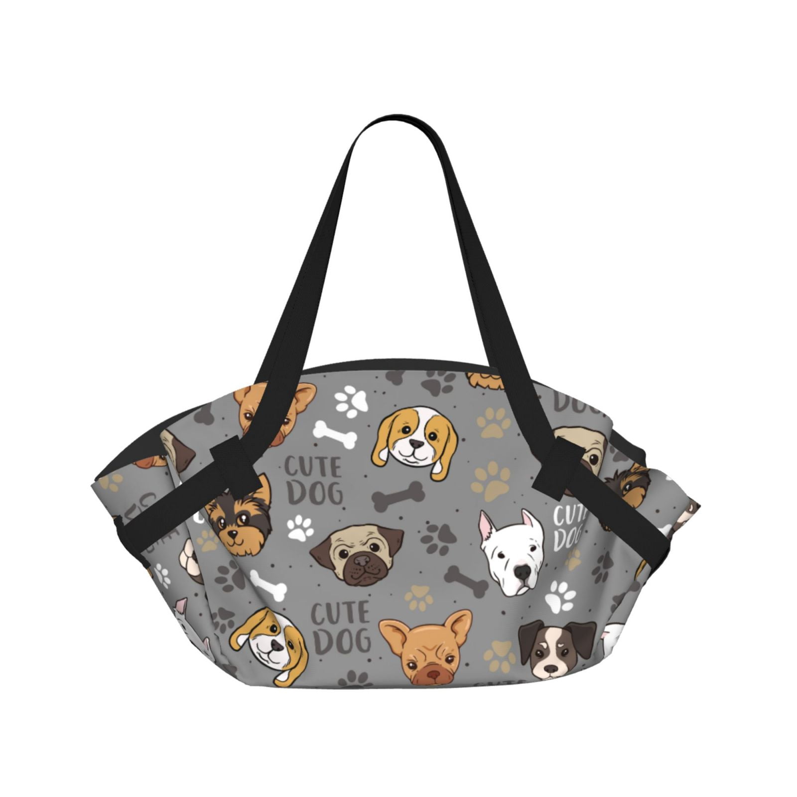Cute dog Circular Beach Blanket Picnic Mat for 2 – Foldable into Tote ...