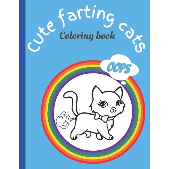 Cute farting cat coloring book: 8.5x11 25 cute farting cat coloring ...