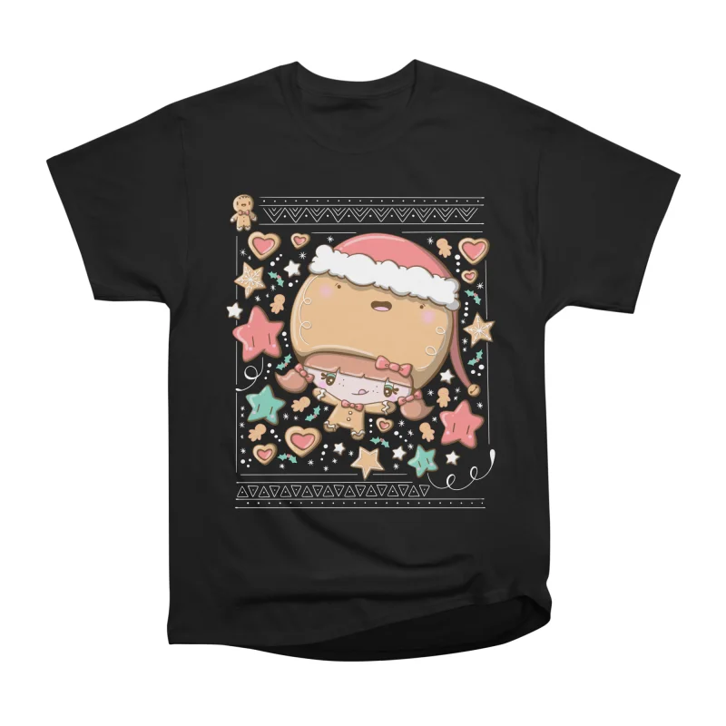Cute festive gingerbread bubble head girl in kawaii style T-Shirt Tee ...