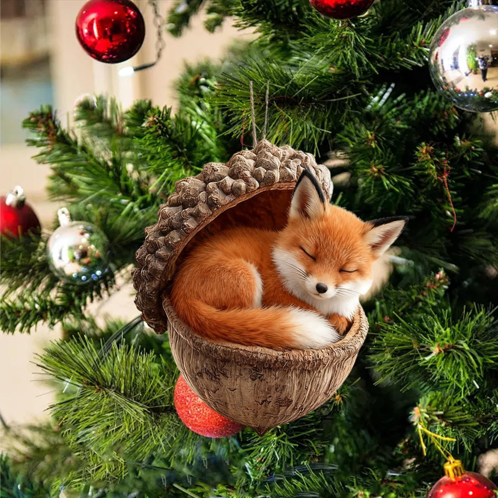 Cute forest Animal Acorn Christmas Ornaments - Hedgehog,Fox,Squirrel ...
