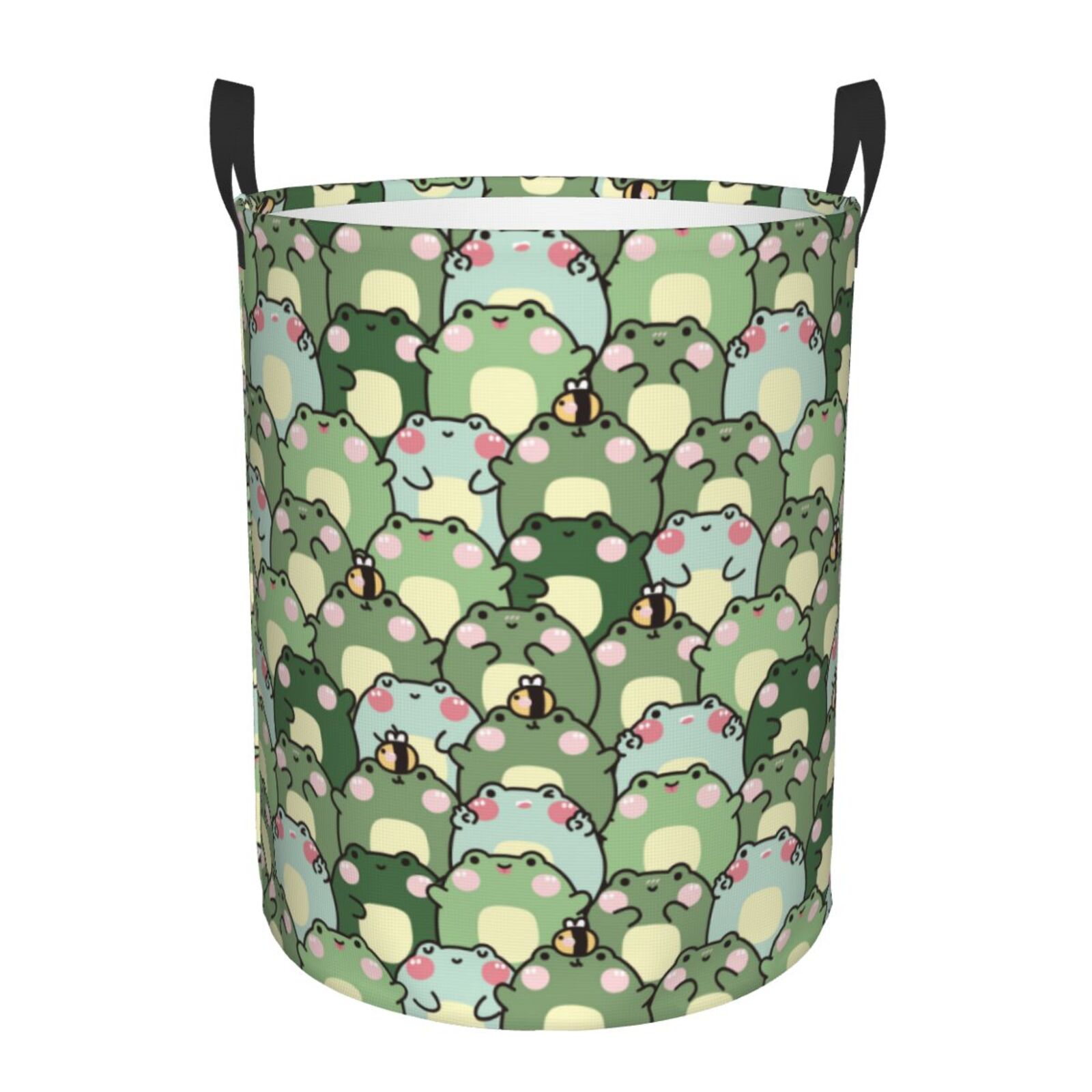Cute frog Laundry Basket with Handles - Freestanding Laundry Hamper ...