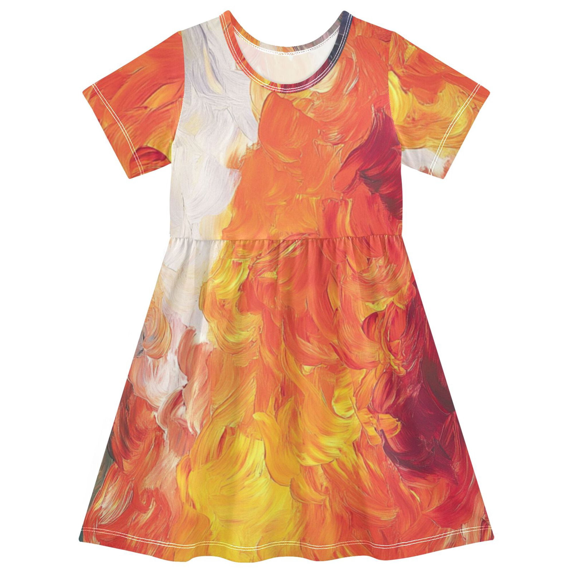 Cute girls short-sleeved dress, fresh summer model, comfortable and ...