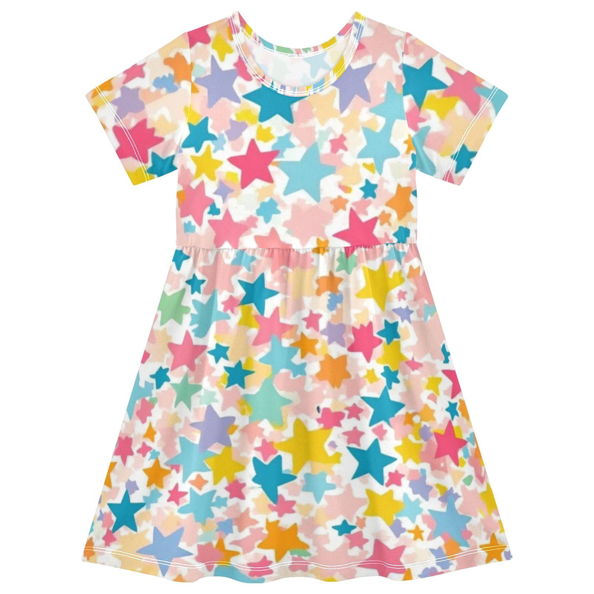 Cute girls short-sleeved dress, fresh summer model, comfortable and ...