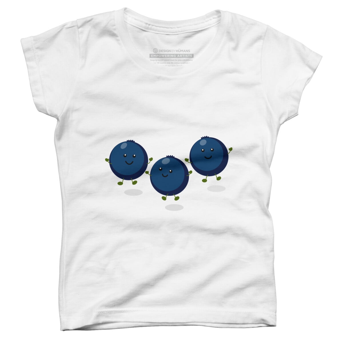 Cute happy blueberries purple cartoon illustration Girls White Graphic ...