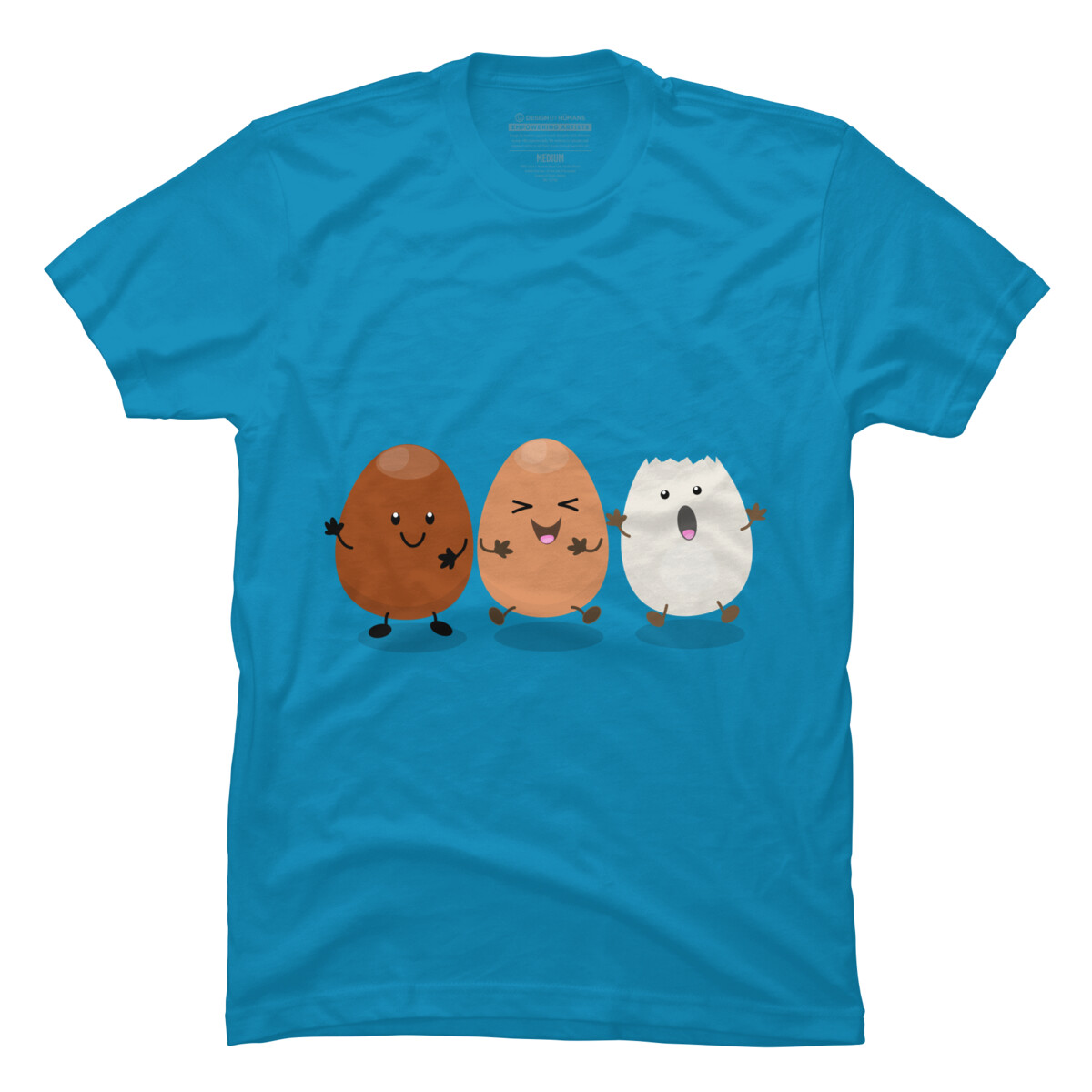 Cute kawaii eggs funny cartoon illustration Mens Turquoise Blue Graphic ...