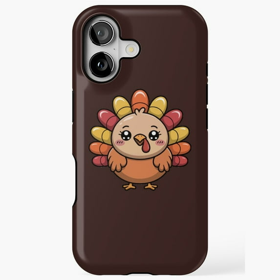 Cute kawaii thanksgiving turkey character holiday graphic art iPhone ...