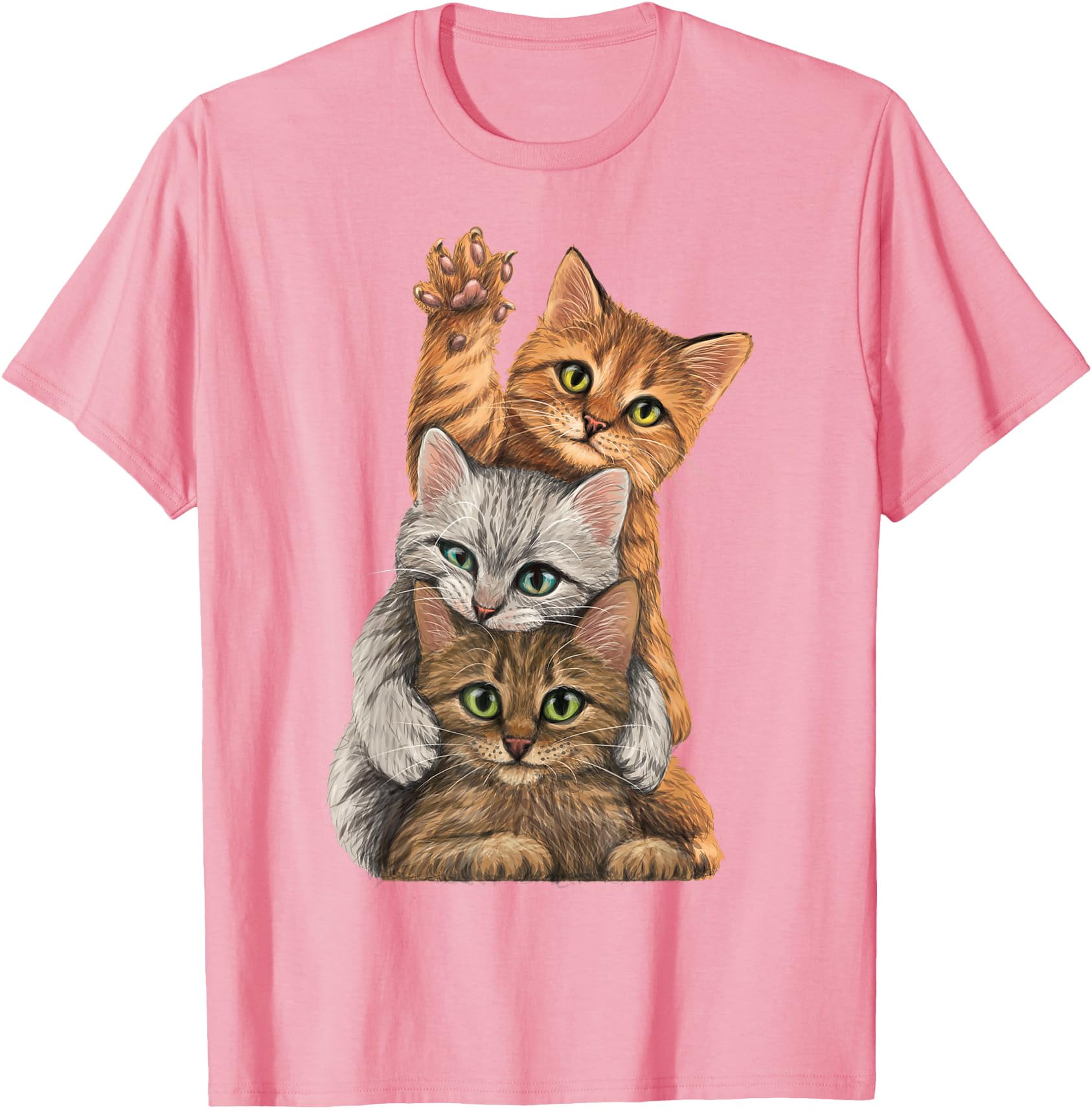 Cute little Cats playing build Wall lovers kitty kittens Unisex T-Shirt ...