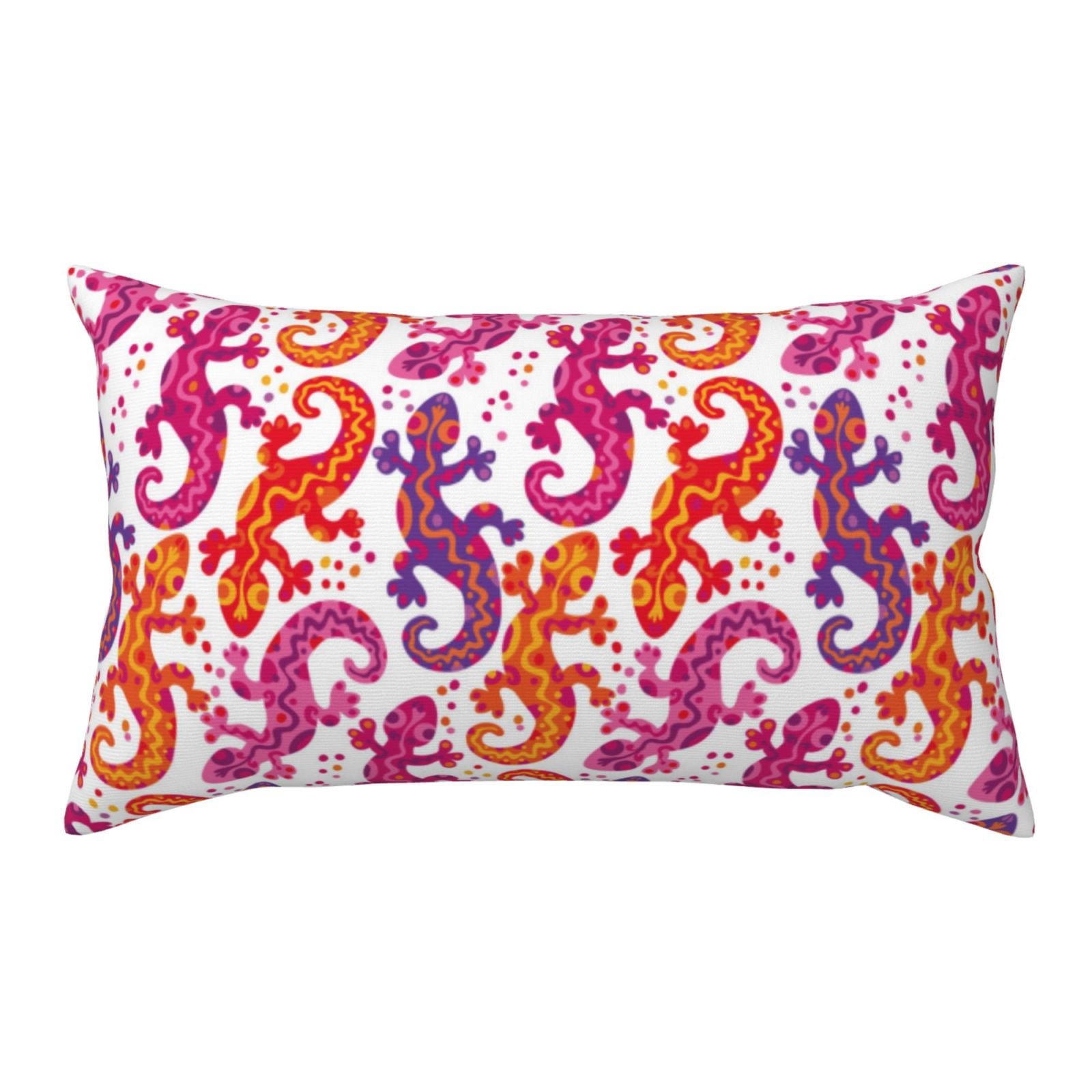 Cute lizard gecko colorful_A Pillow Covers, King Size Pillow Cases with ...