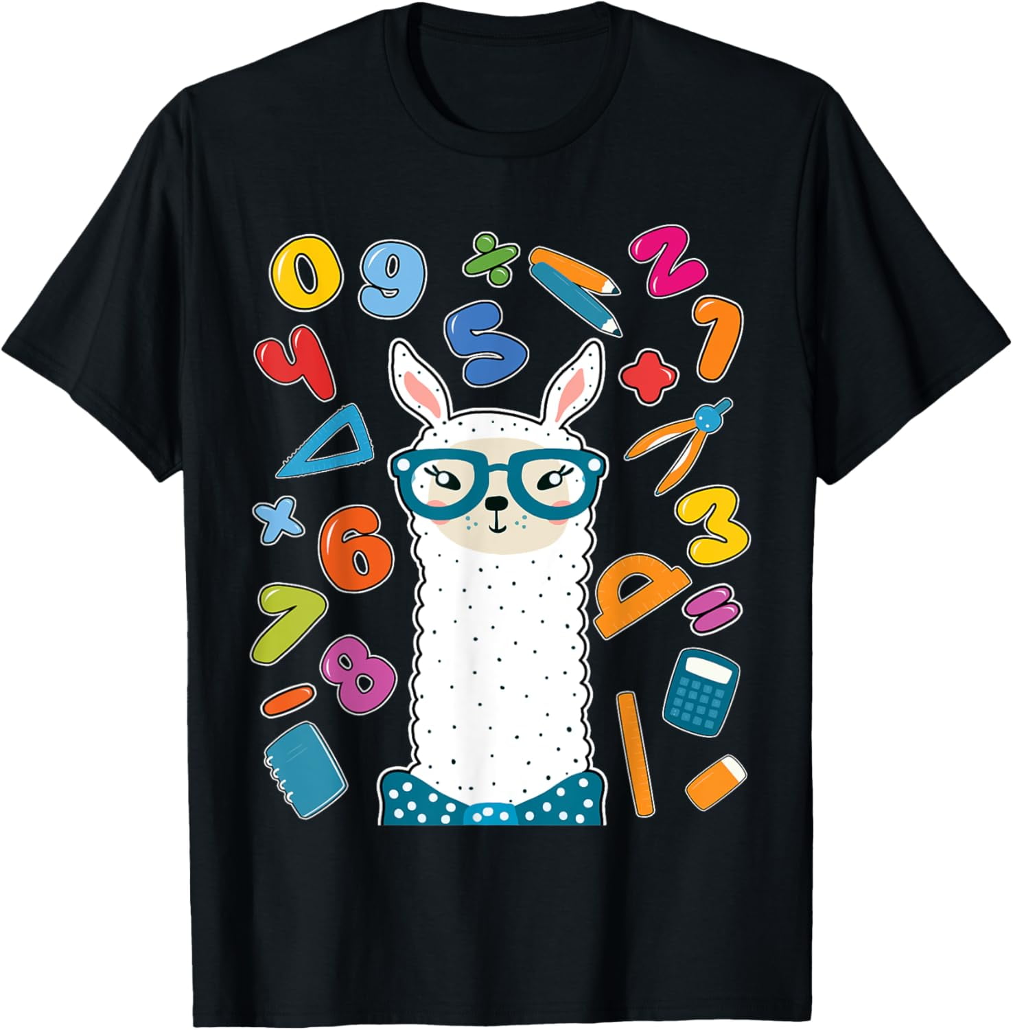 Cute llama alpaca Numbers Math day school teacher Adult gift Adult T ...