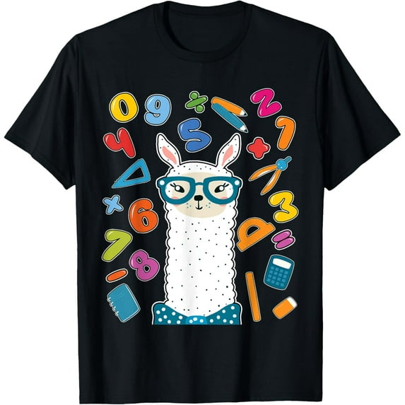 Cute llama alpaca Numbers Math day school teacher Adult gift Adult T ...
