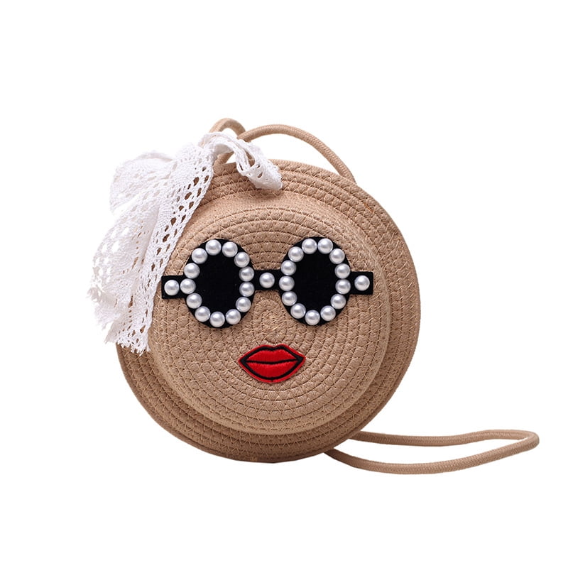 Cute new fashion personalized shoulder bag, cotton-linen woven straw ...