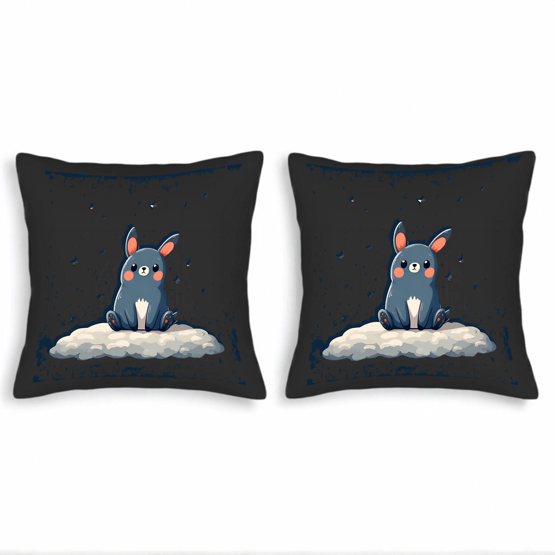 Cute on Fluffy Cloud Throw Pillow Covers 18x18in Set of 2 Whimsical ...
