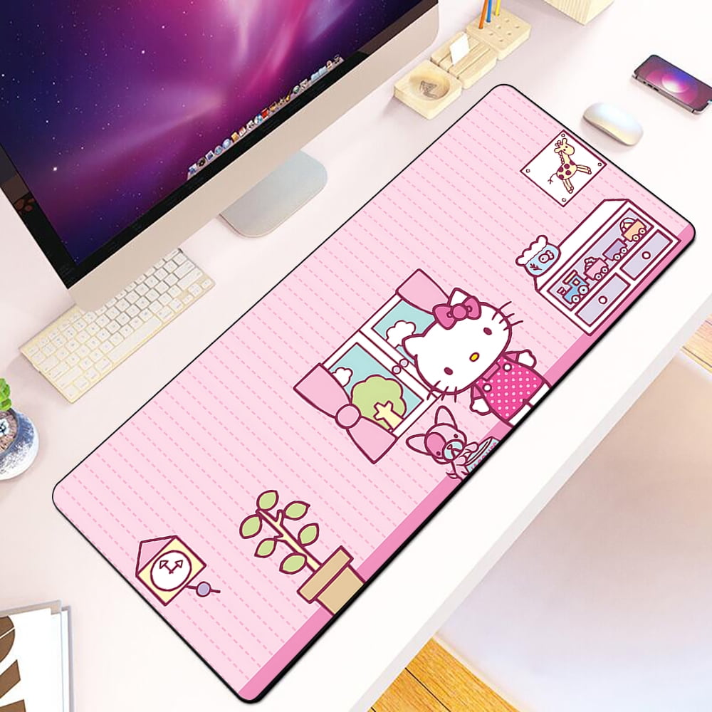 Cute pink anime Hello Kitty Mousepad HD Printing Computer Gamers ...