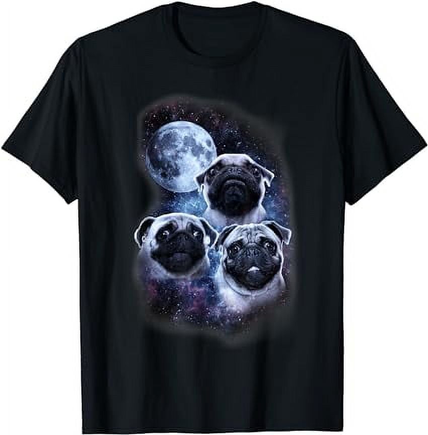 Cute pug design in space, full moon, stars, milky way T-Shirt - Walmart.com