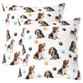 Cute puppy paw print cartoon pet decorative pillowcase, including white ...