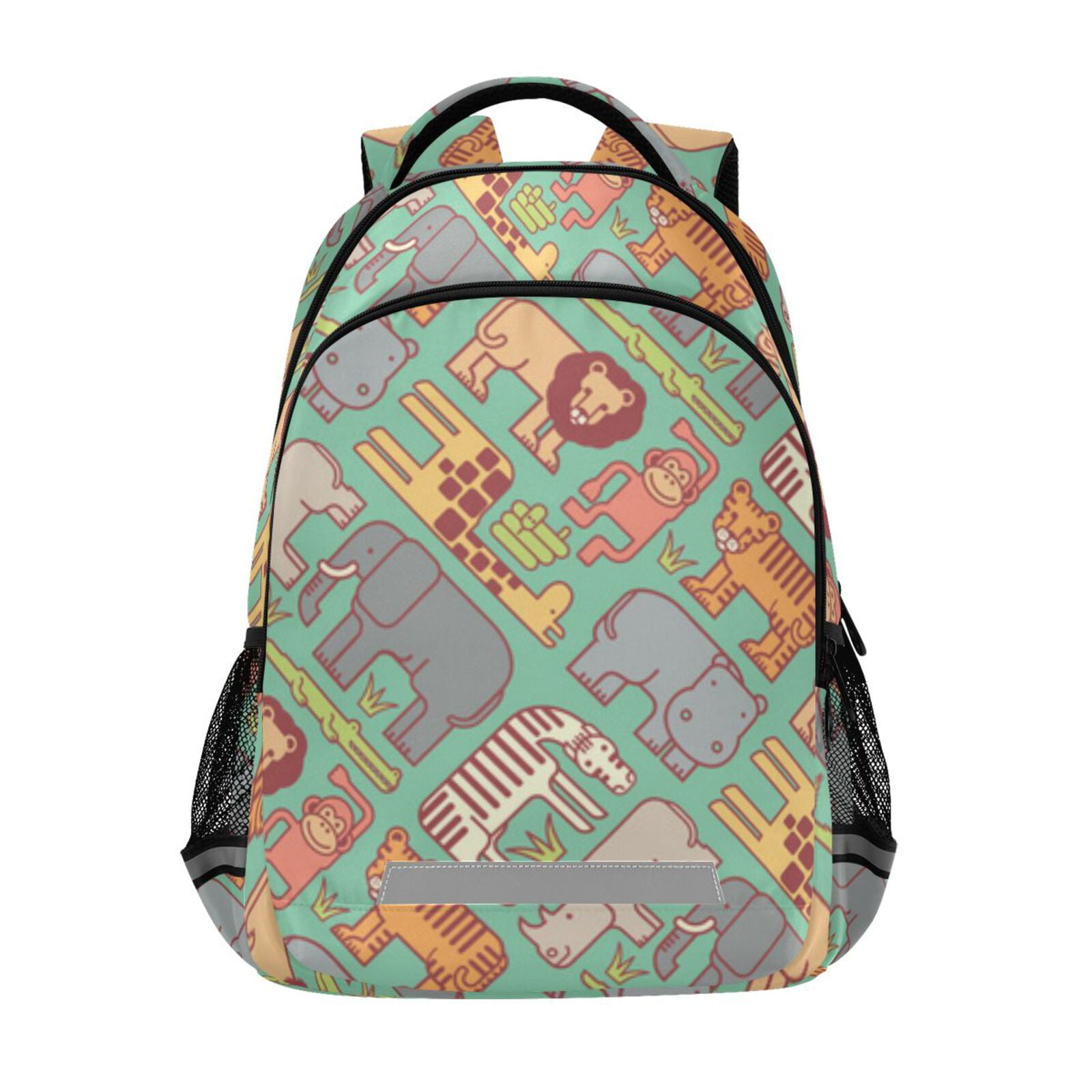 Cute safari animal pattern Backpacks with Safety Reflective Strips ...