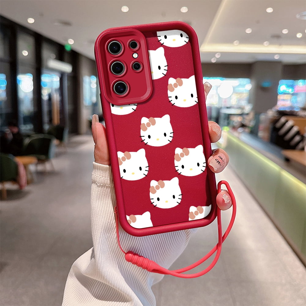 Cute sanrioes Art lines Hello Kitty Phone Case for Samsung S24 S23 S22 ...