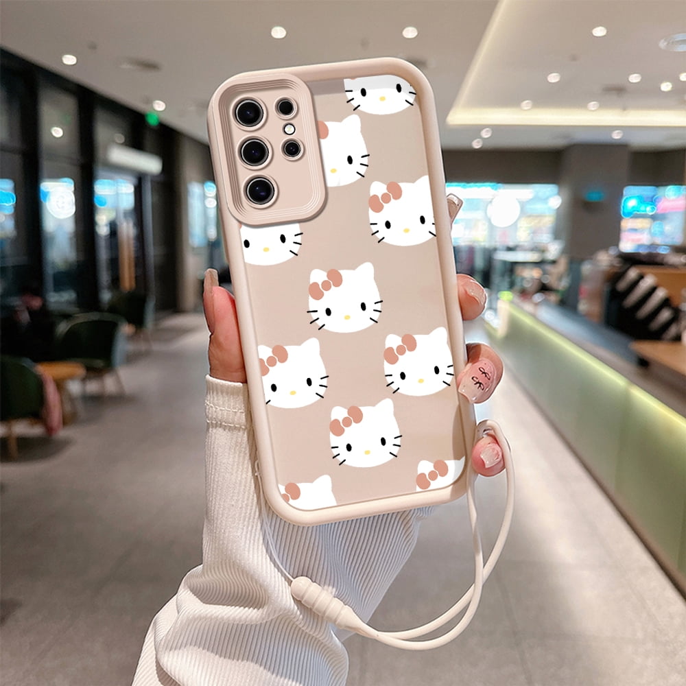 Cute sanrioes Art lines Hello Kitty Phone Case for Samsung S24 S23 S22 ...