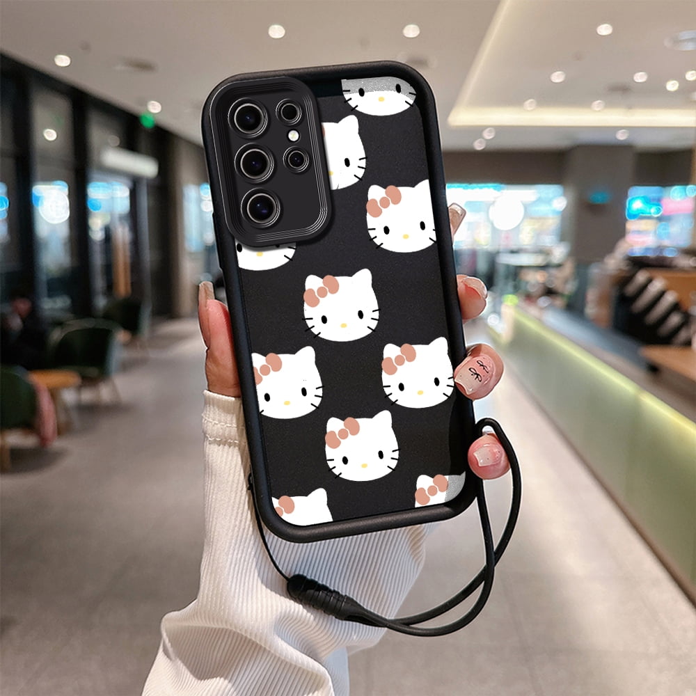Cute sanrioes Art lines Hello Kitty Phone Case for Samsung S24 S23 S22 S21 S20 Note 20 FE Plus ...