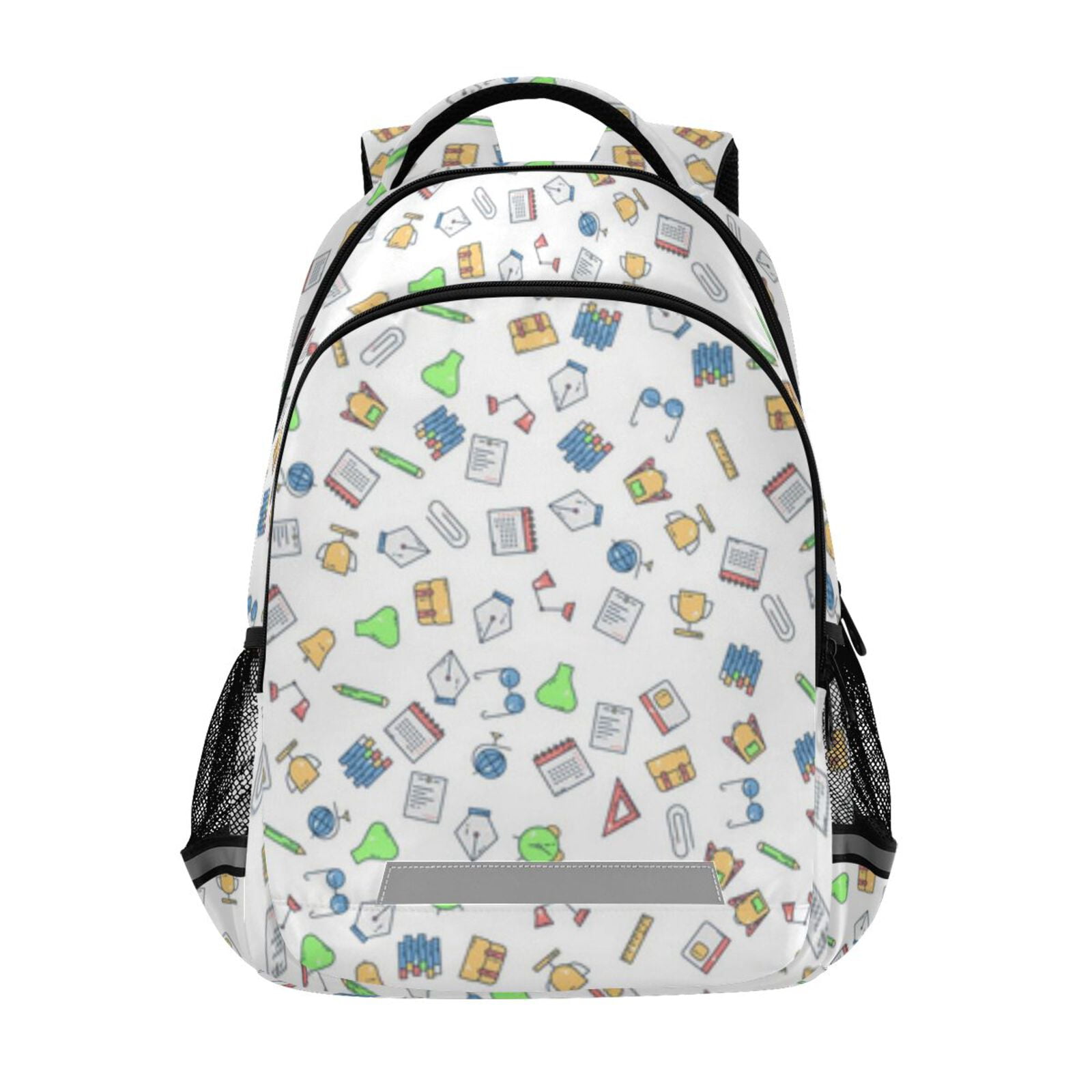 Cute school supplies pattern Backpacks with Safety Reflective Strips ...