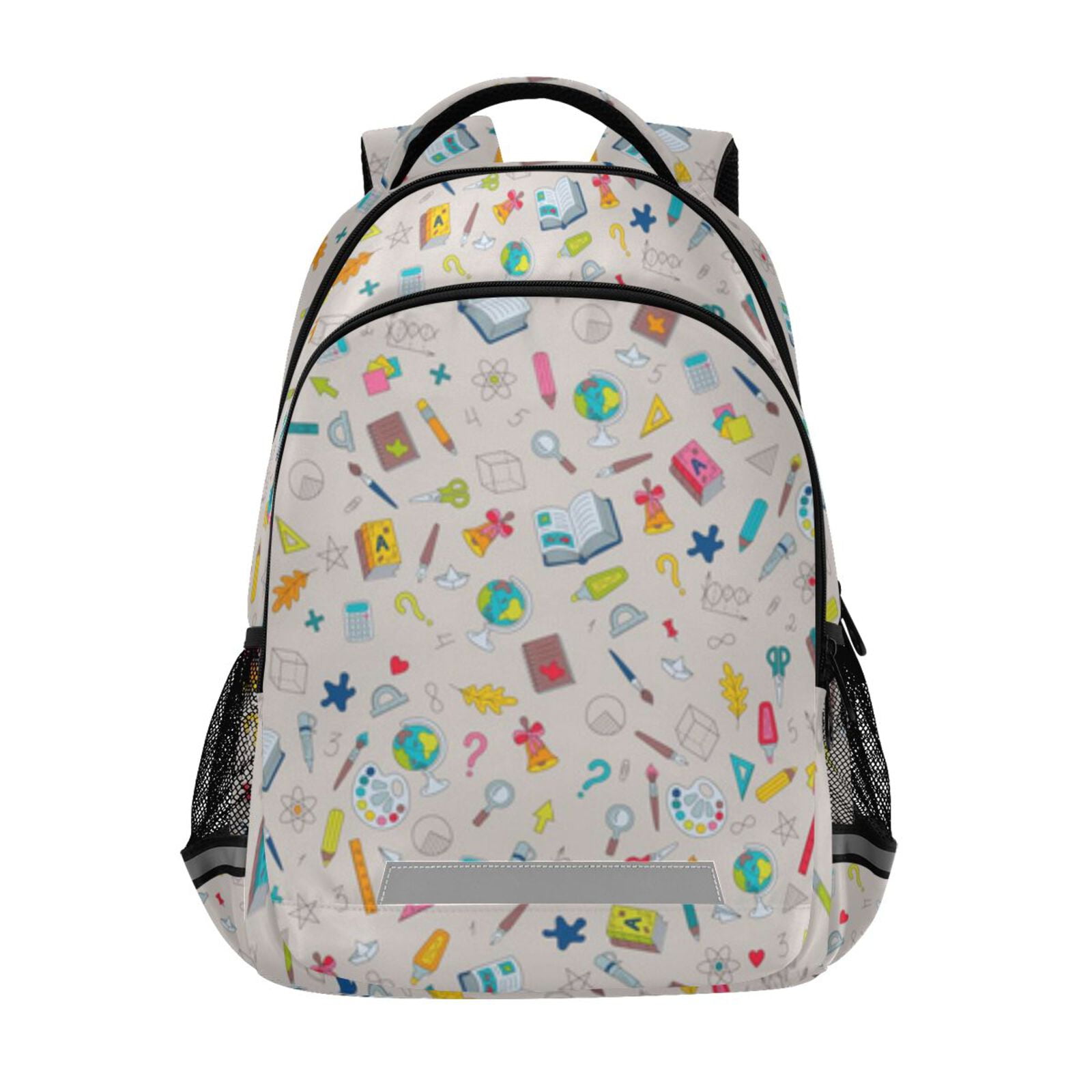 Cute school supplies pattern design Backpacks with Safety Reflective ...