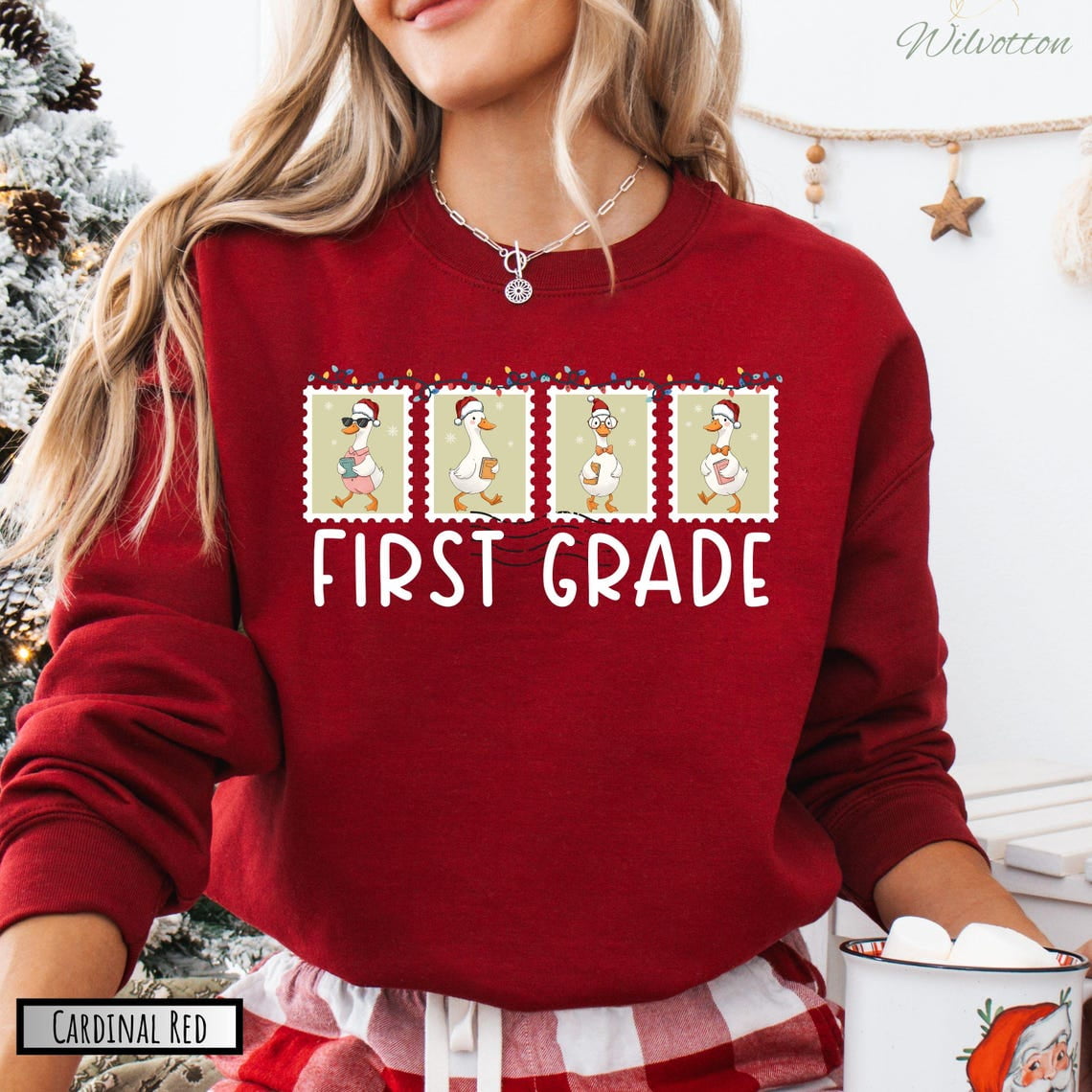 Cute season First Grade Teacher Sweatshirt, First Grade season Shirt ...