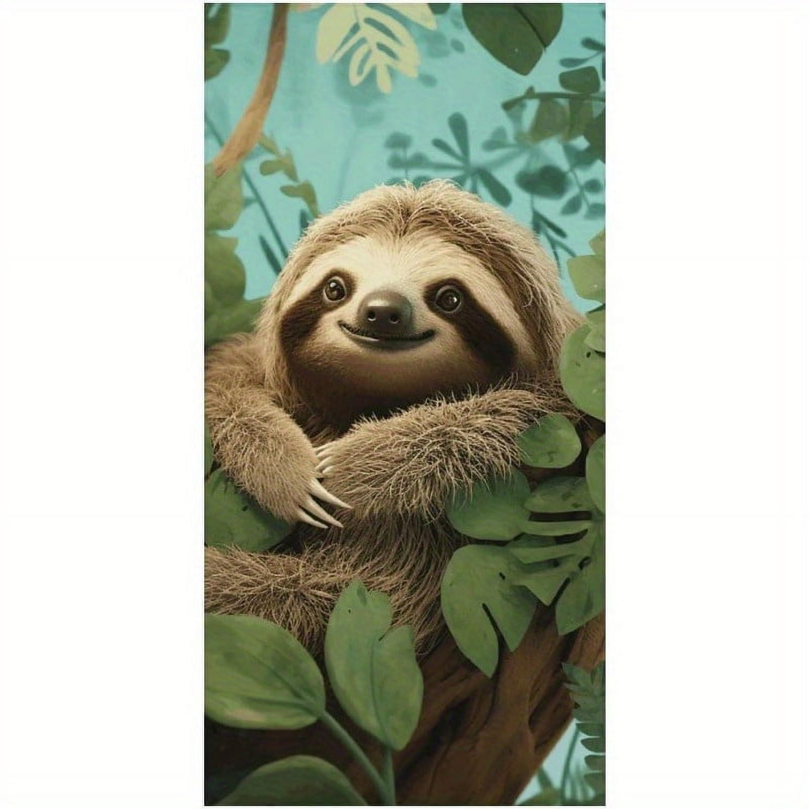Cute sloth print bath towel - super soft quick drying breathable ...