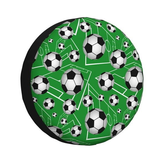 Cute soccer balls green Spare Tire Cover for Trailer Camper RV Truck ...