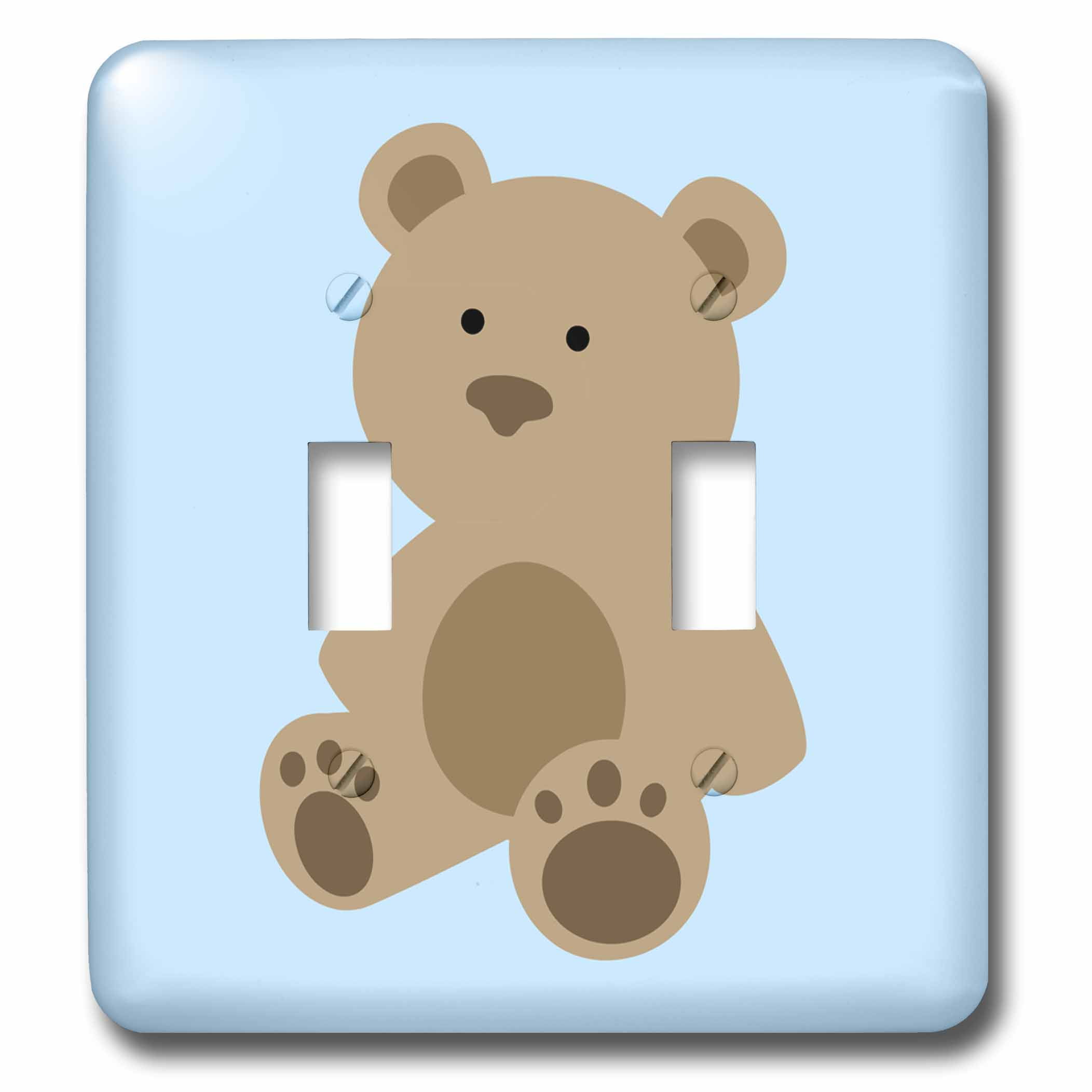 Cute teddy bear on a light blue background double toggle switch lsp ...
