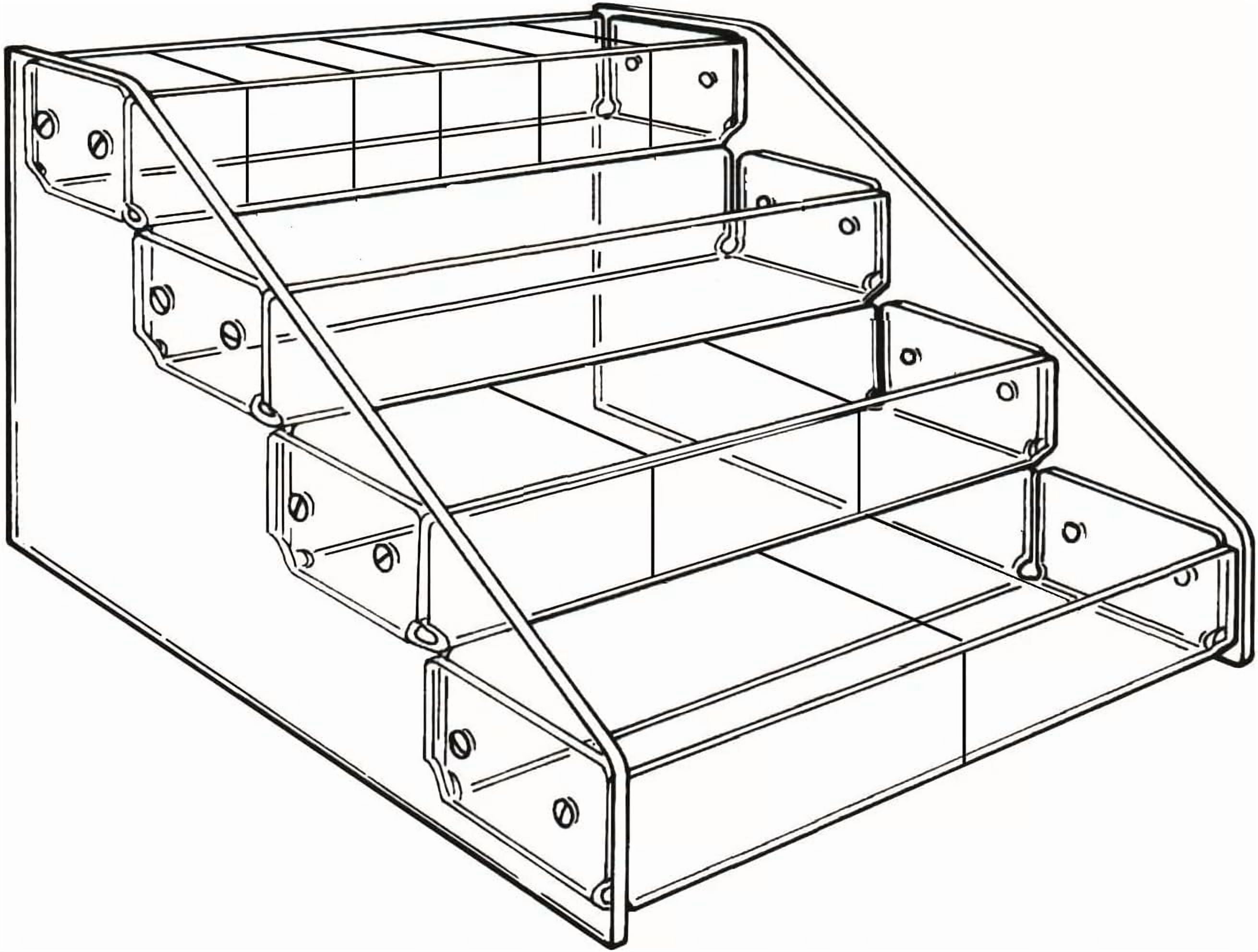 CuteBox Company Clear Acrylic 4 Tier 12 Bin Organizer (16" x 15.5" x 9. ...