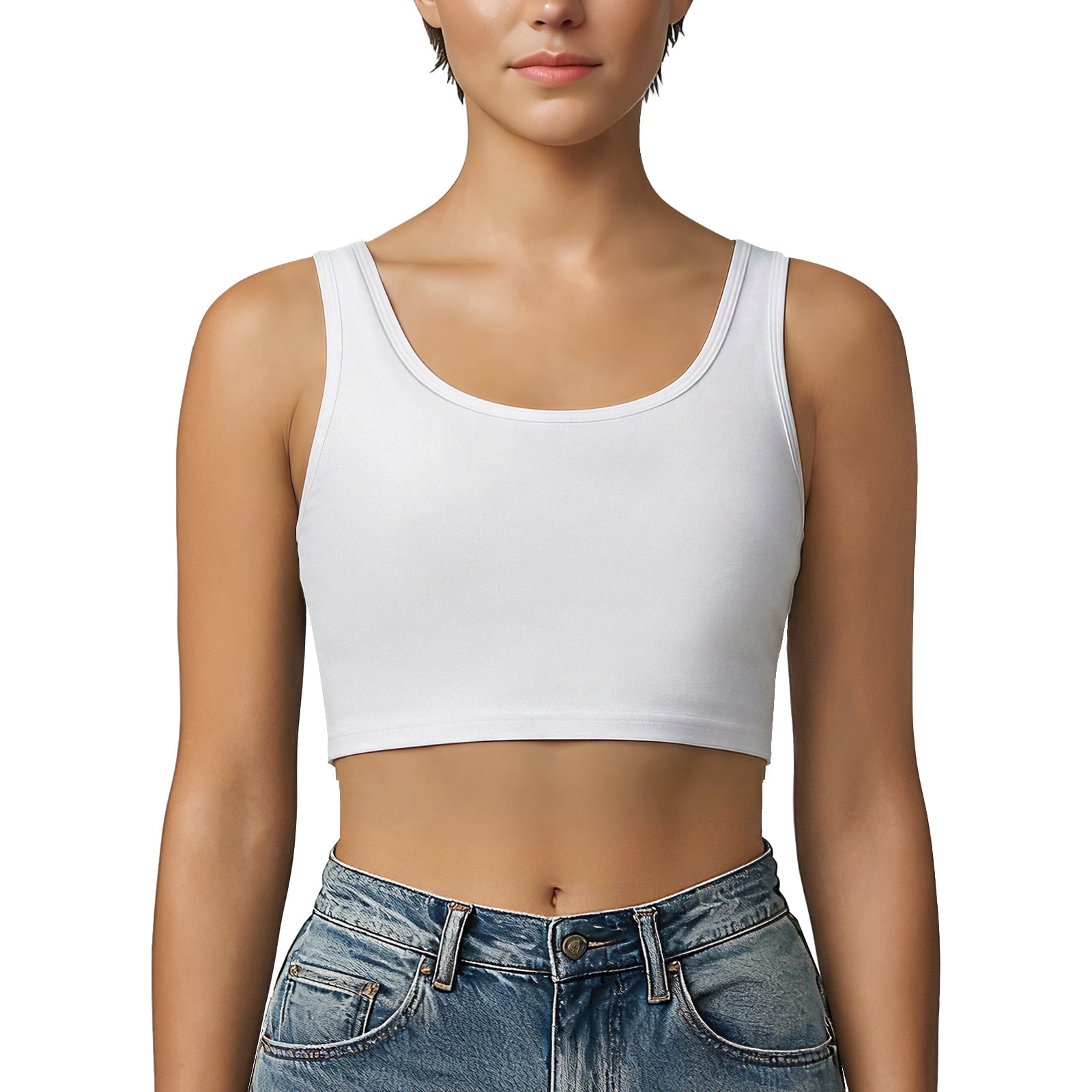 CuteStreet Pullover Chest Binder for Women Crew Neck Back Mesh Binder ...