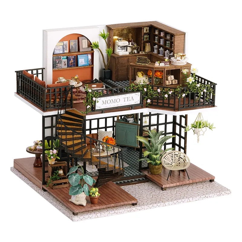 Cutebee DIY Dollhouse Kit Apartment Loft Wooden Miniature Doll Houses ...