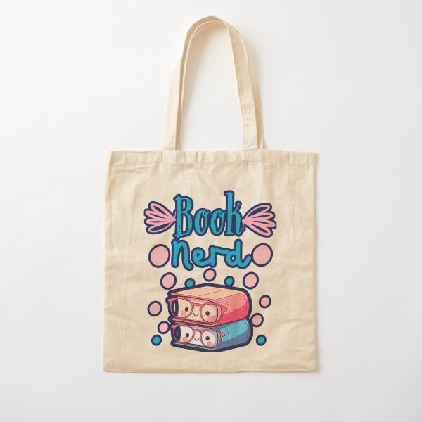 Cutecore Book Nerd Kawaii Bookstack Cotton Tote Bag Canvas Tote Bag ...