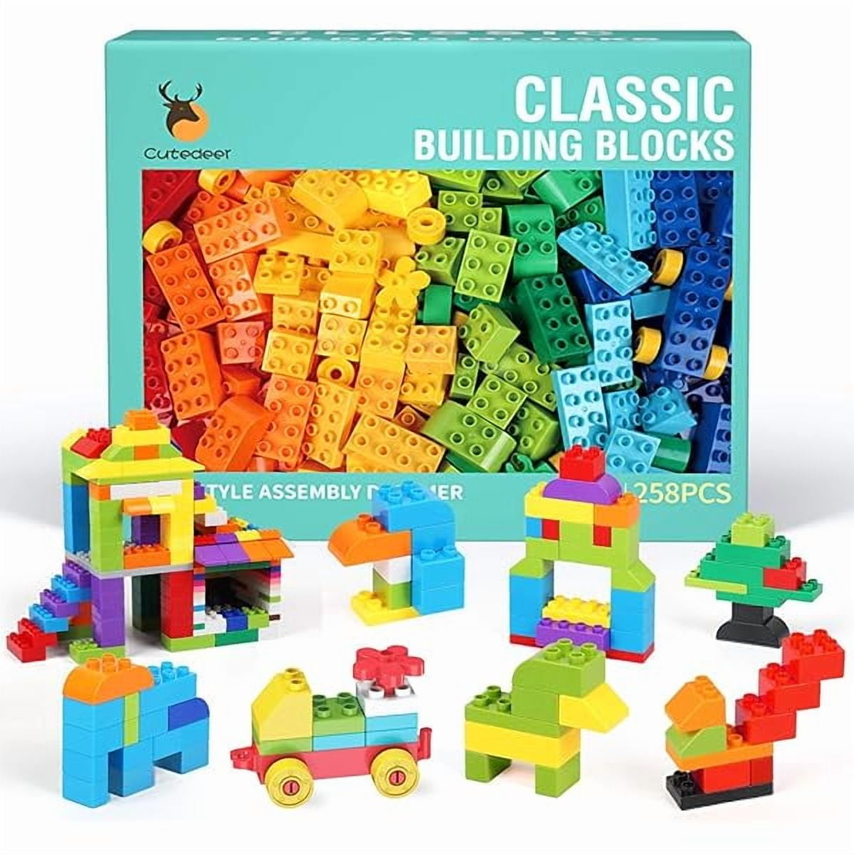 Cutedeer 258 Piece Classic Big Building Blocks Set for Kids Toddlers ...