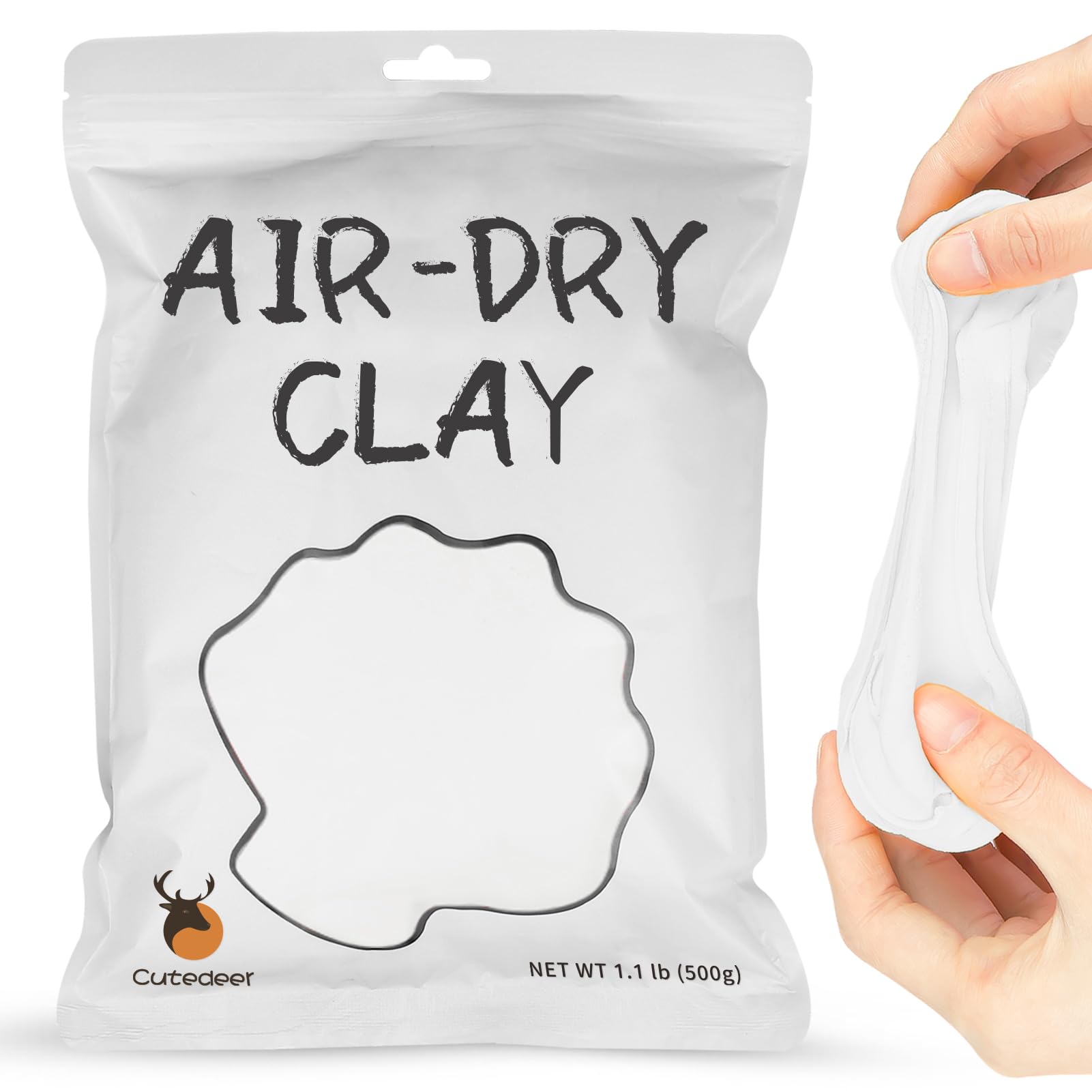 Cutedeer White Air Dry Clay, 1.1lb Foam Modeling Clay, Soft Squishy ...