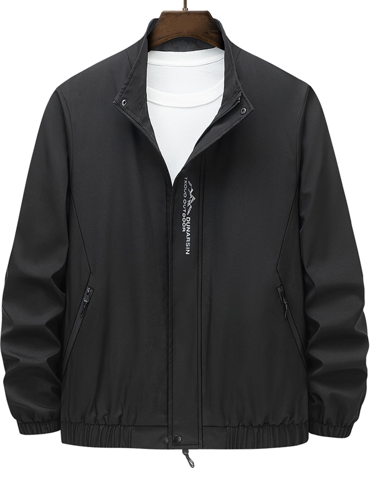 Cuteduck Men's Lightweight Full Zip Jackets Stand Collar Bomber Jacket ...