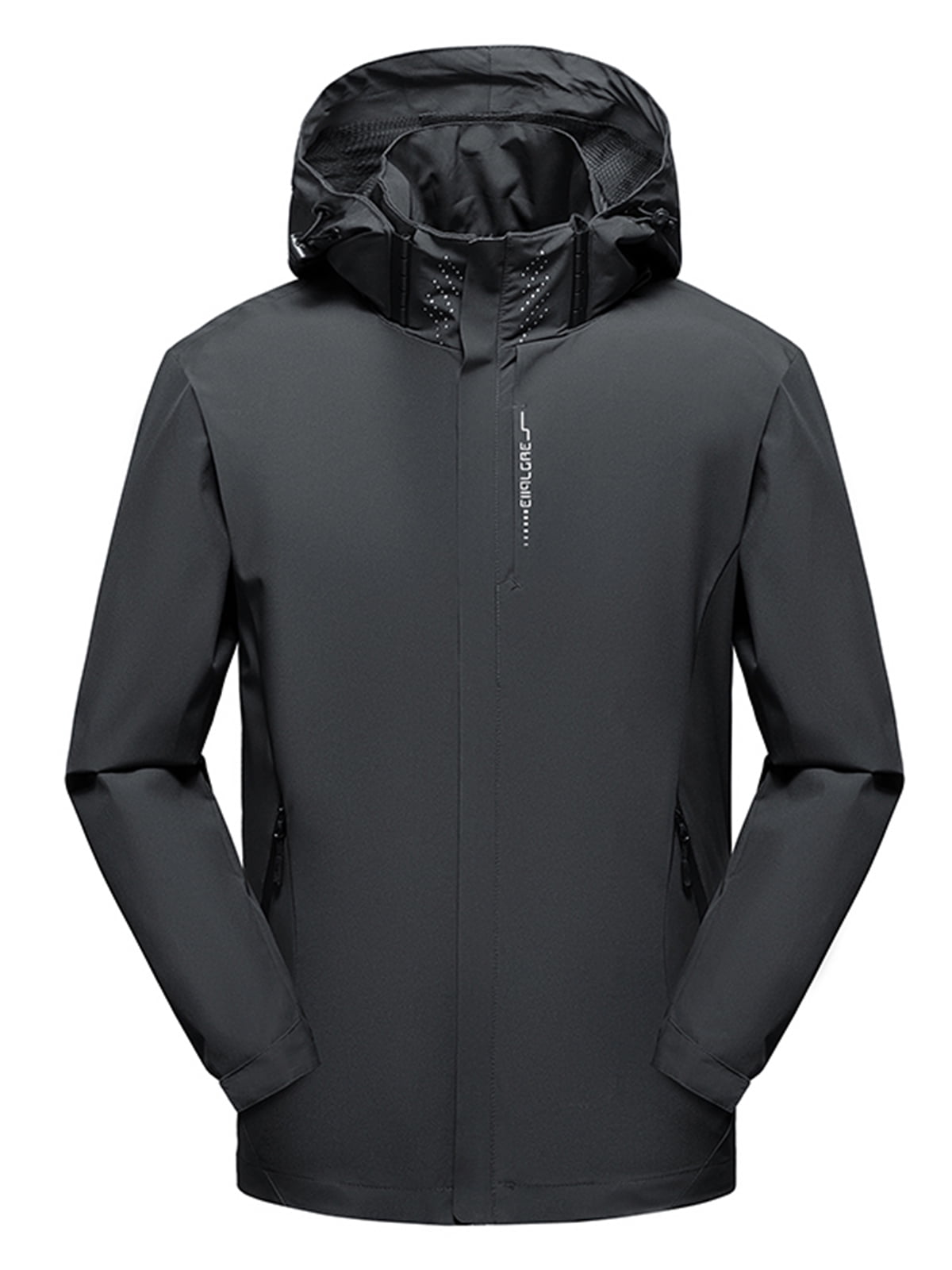 Cuteduck Men's Waterproof Rain Jacket,Shell Hooded Outdoor Raincoat ...