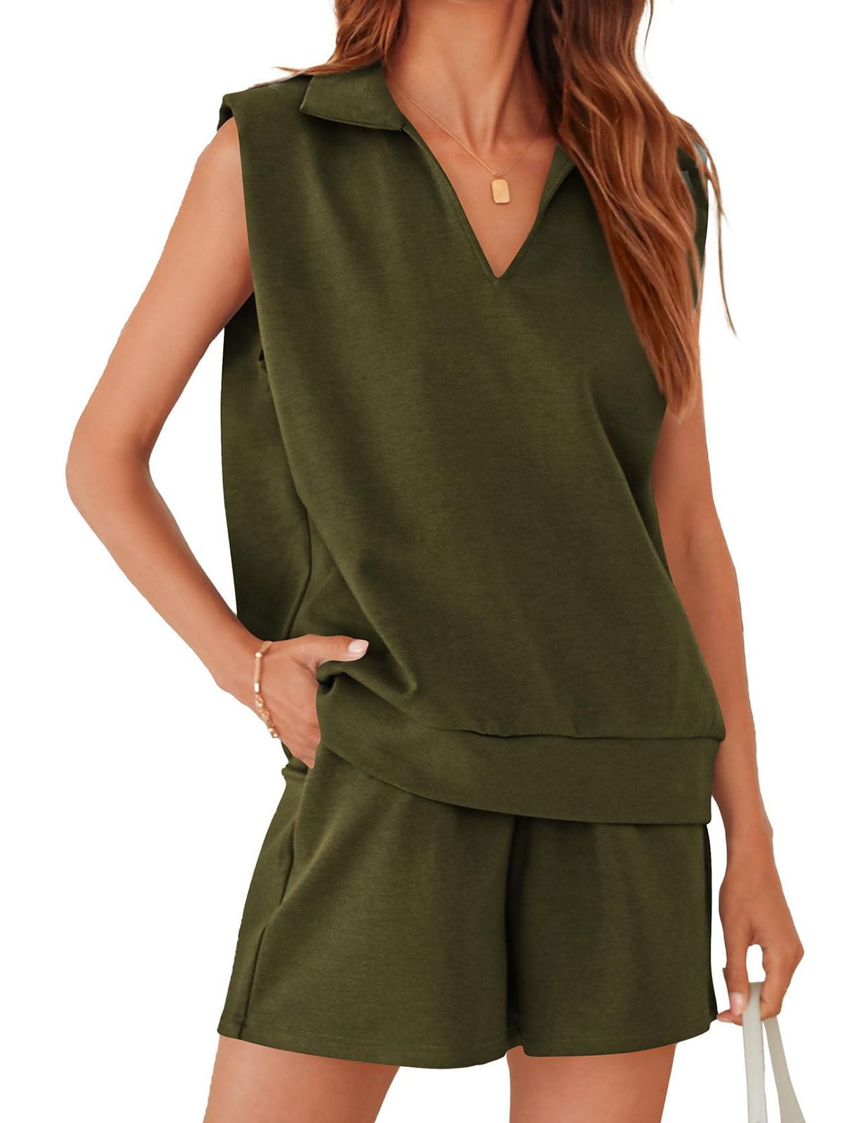 Cuteduck Women Two Piece Outfits Shorts and Short Sleeve Tops Lounge ...