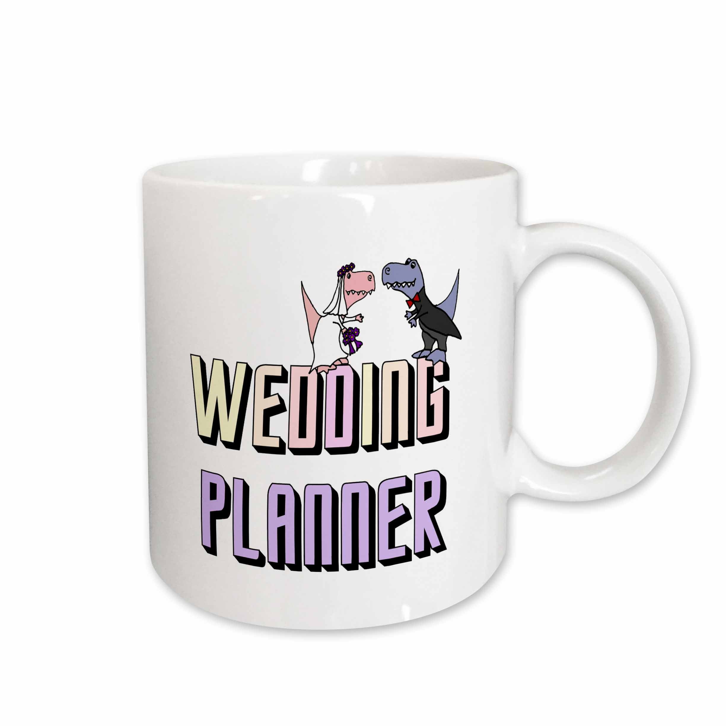 3drose, Cutel Funny Wedding Planner Text with Trex Dinosaur Bride and ...