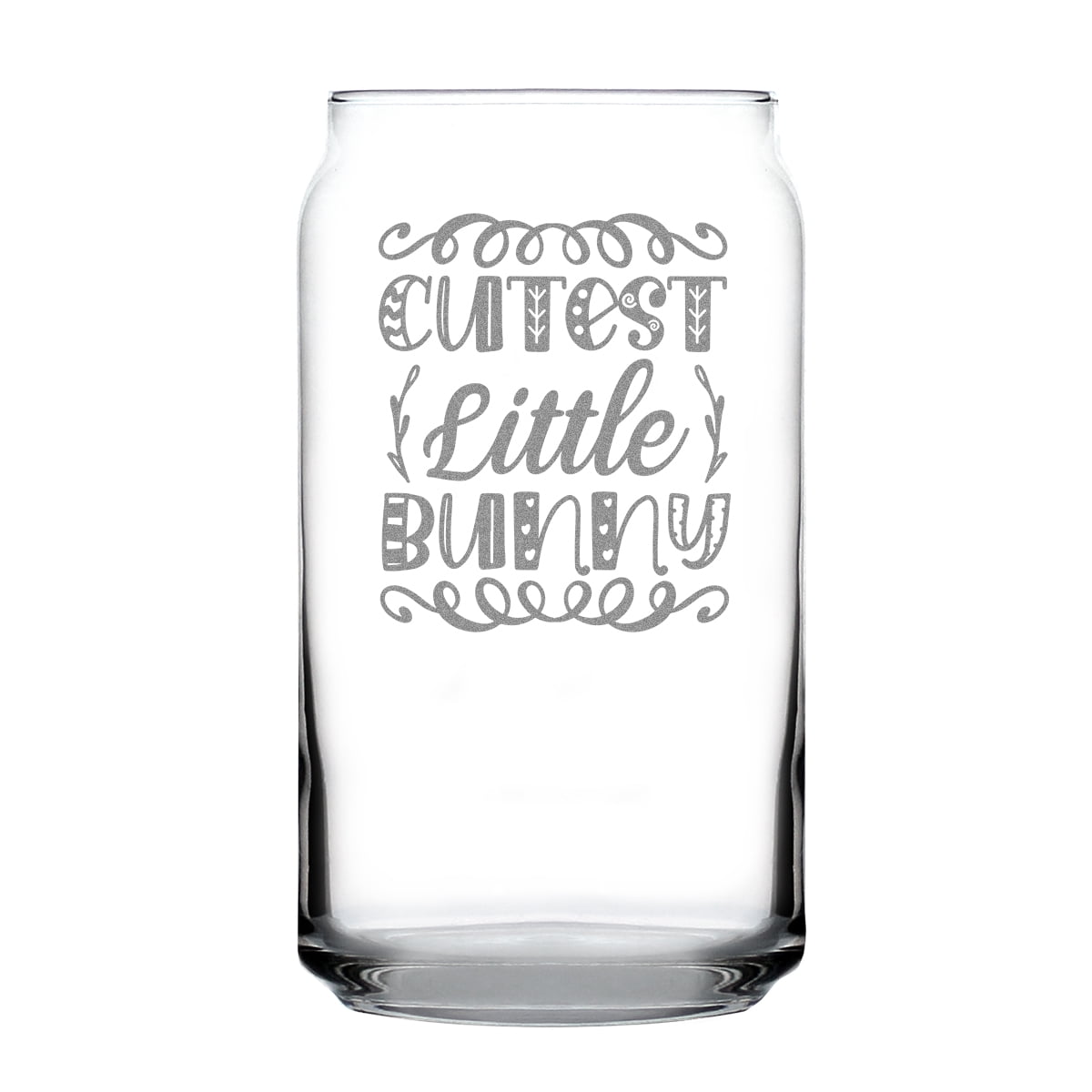 Cutest Little Bunny Engraved Can-Shaped Pint Glass, Hand Glassware ...