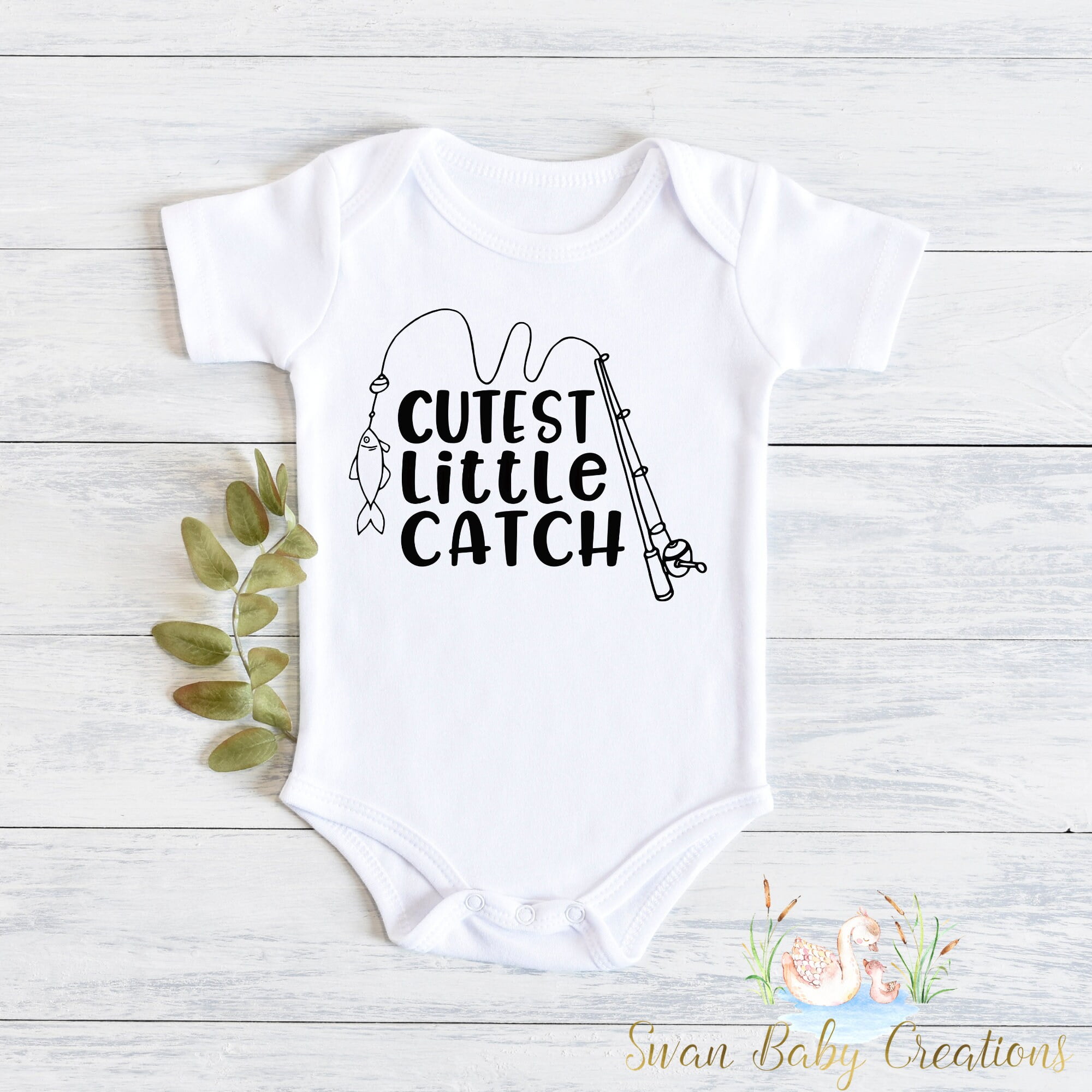 Cutest Little Catch Bodysuit, Adorable Fishing Themed Baby Bodysuit ...