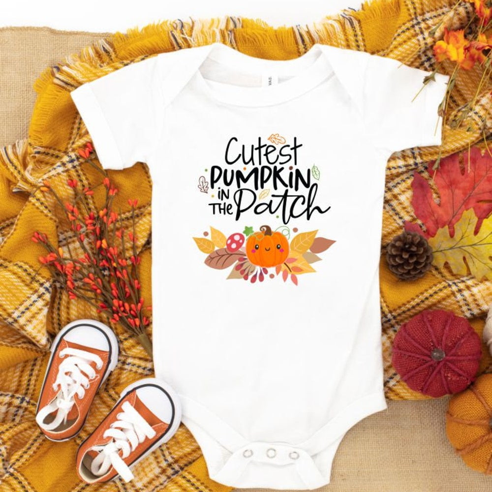 Cutest Pumpkin In The Patch Baby Bodysuit, Pumpkin Patch Baby Bodysuit ...