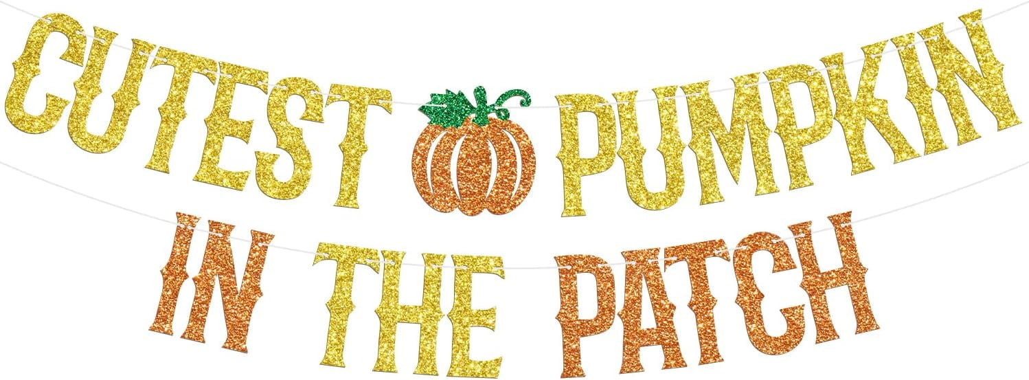 Cutest Pumpkin in the Patch Banner, Little Pumpkin Baby Shower Hanging ...