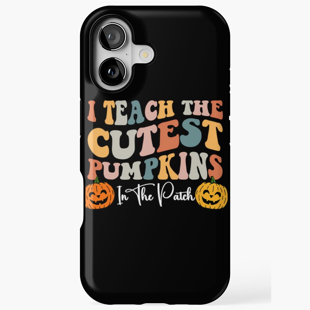 Cutest Pumpkins Retro Fall Teacher Quote iPhone Case 17 to 11 Pro Max ...