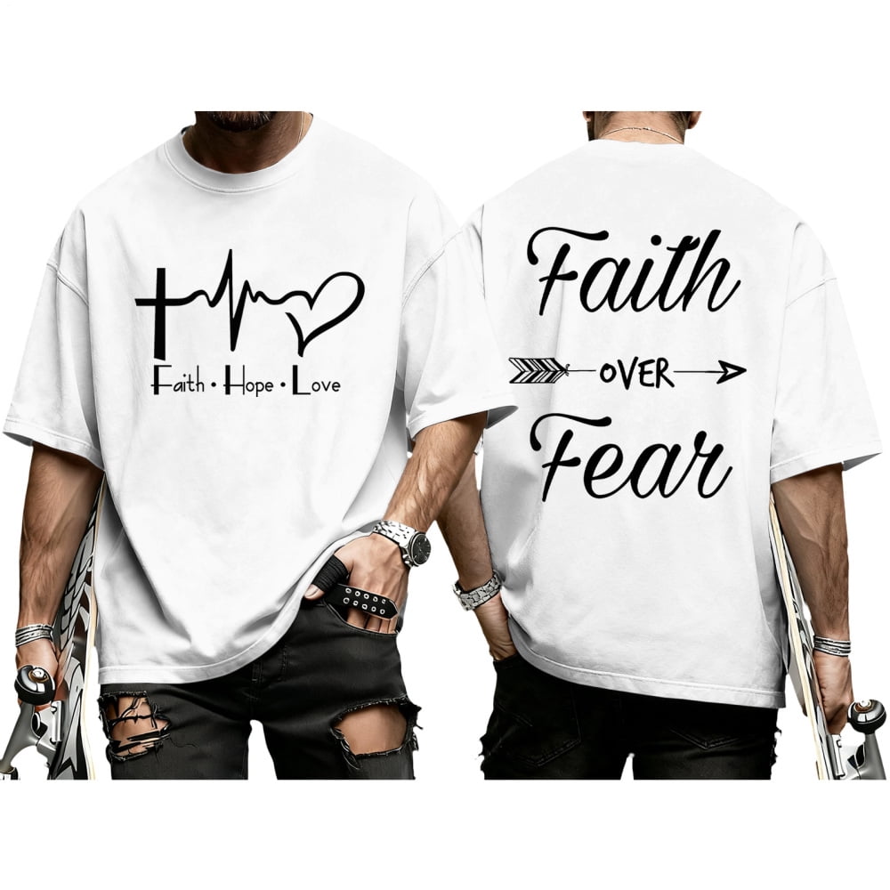Cutever Christian Tee Shirts for Men Faith Hope Love Short Sleeve Tee ...