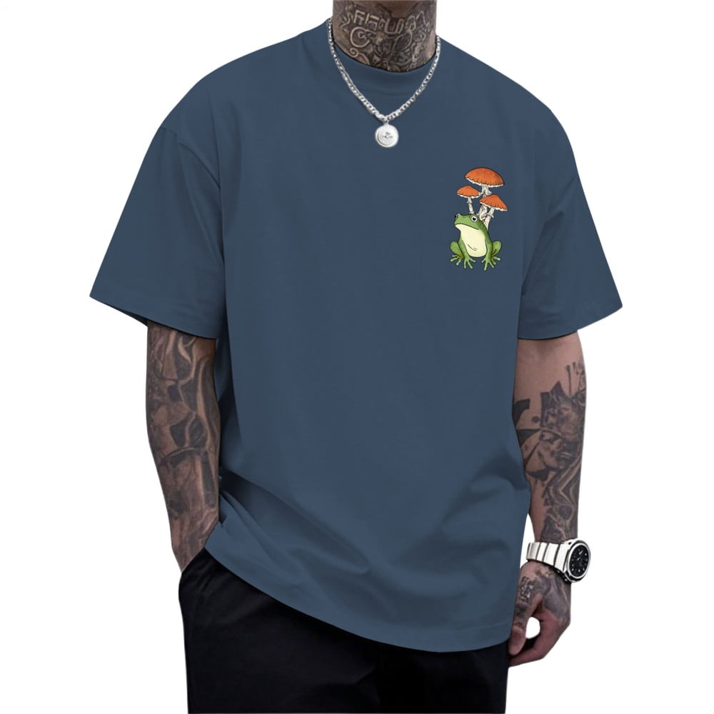 Cutever Mens Japanese Shirt Frog Crew Neck Summer Loose Fit T Shirts ...