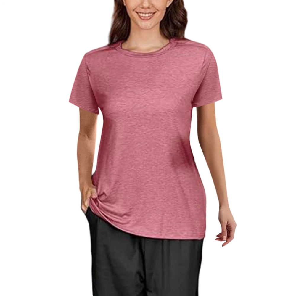 Cutever Tear Away T Shirts Women Crew Neck Tear Away Short Sleeve Tops ...